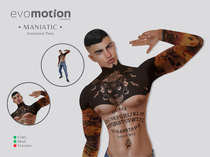 Second Life Marketplace - evomotion - Maniatic Animated Pose. [Boxed]